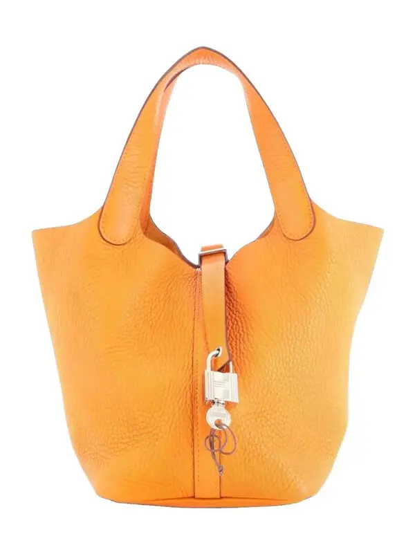 Hermès Picotin Lock Bag Clemence Pm Bucket Bag - Orange
