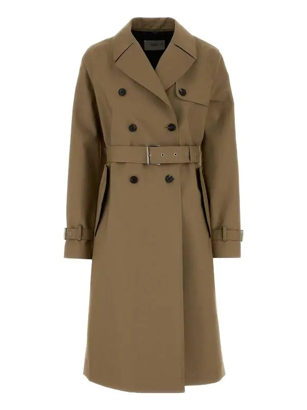 Fendi Beige Jacquard Trench Coat - Brown