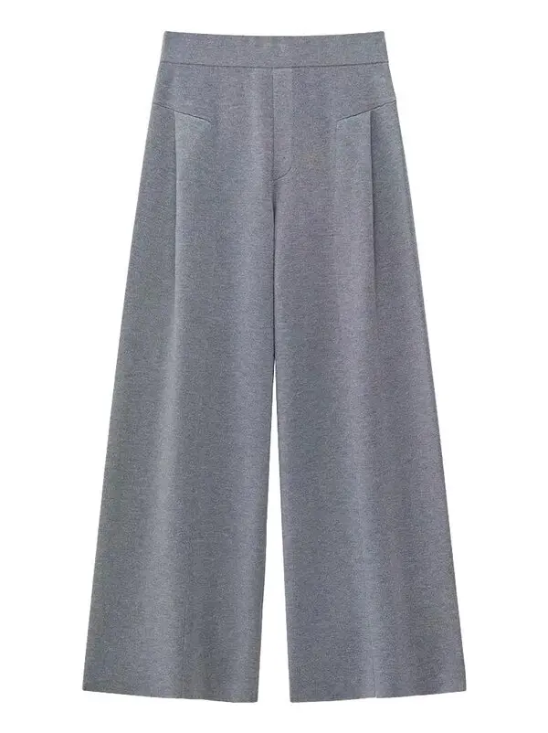 Shanghai Tang Pleated Palazzo Pants - Grey