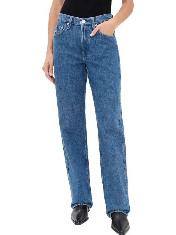 Rag & Bone Shea High Rise Full Straight Jeans - Coco