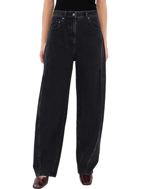 Tibi Sid Barrel Jeans - Black