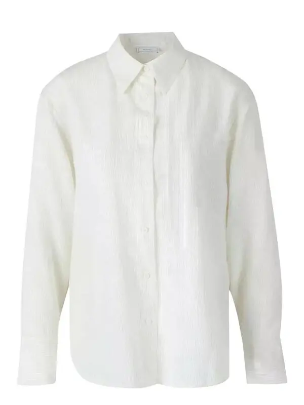 Peserico Pinstripe-print Bead-embellished Shirt - White