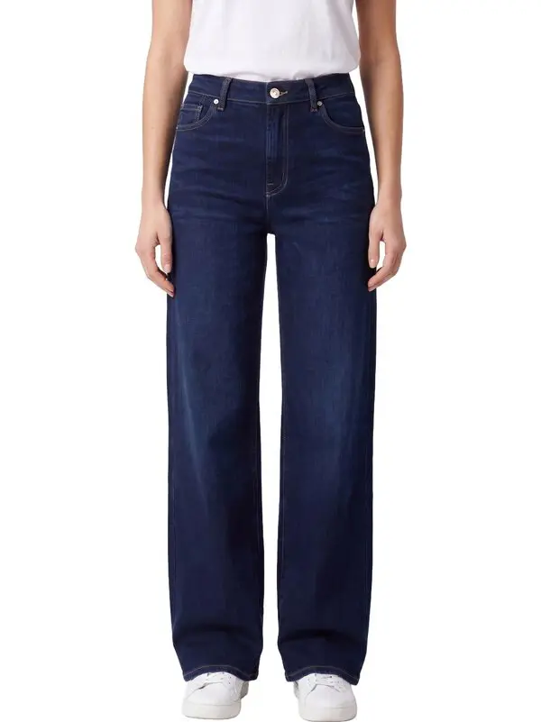 7 For All Mankind Lotta High-waisted Wide Leg Jeans In Pure Cotton - Blue