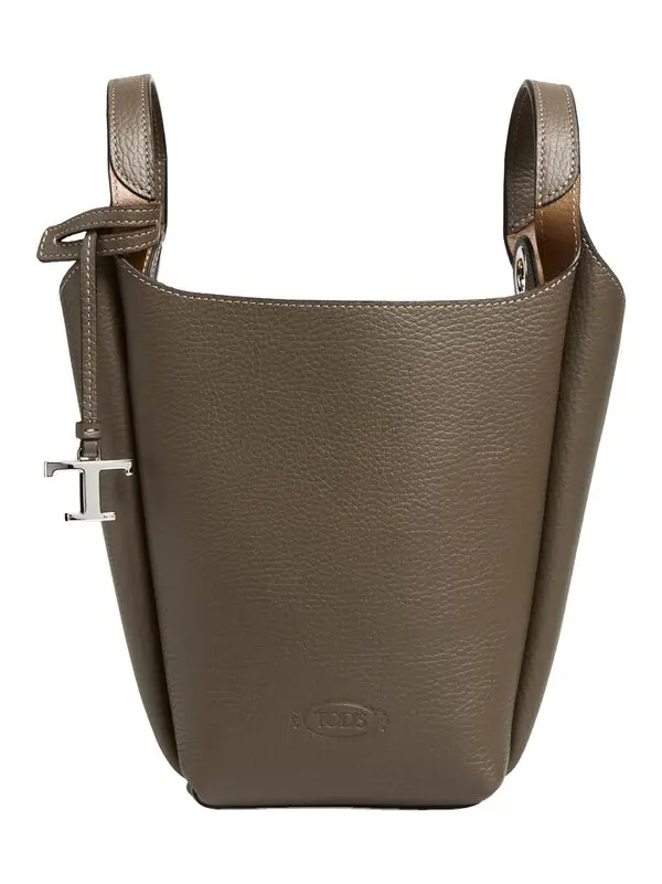 TOD'S Mini Apa Suede Bucket Bag - Argilla/marrone