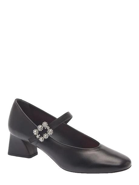 ROGER VIVIER Mini Flower Babies Leather Mary Jane Pump - Nero