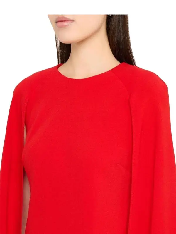 Roland Mouret Light Cady Cape Mini Dress - Red