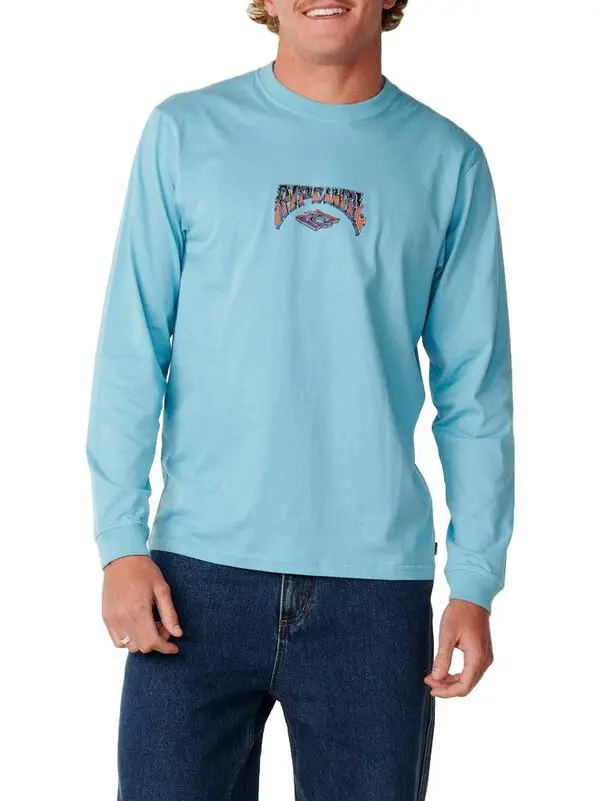 Rip Curl Shredding Long Sleeve Cotton Graphic T-shirt - Wave Pool