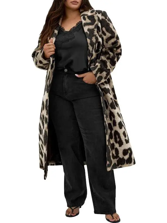 City Chic Print Coat - Leopard