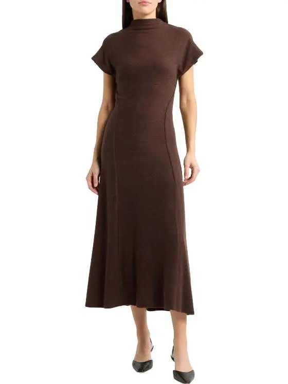 REFORMATION Frinn Mock Neck Maxi Dress - Mole