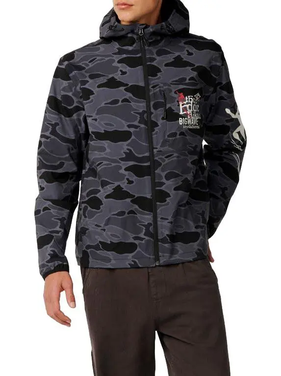 Rip Curl Eddie Would Go Spray Hooded Jacket - Black/grey