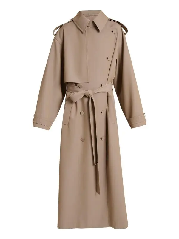 Gabriela Hearst Tellus Belted Long Trench Coat - Camel