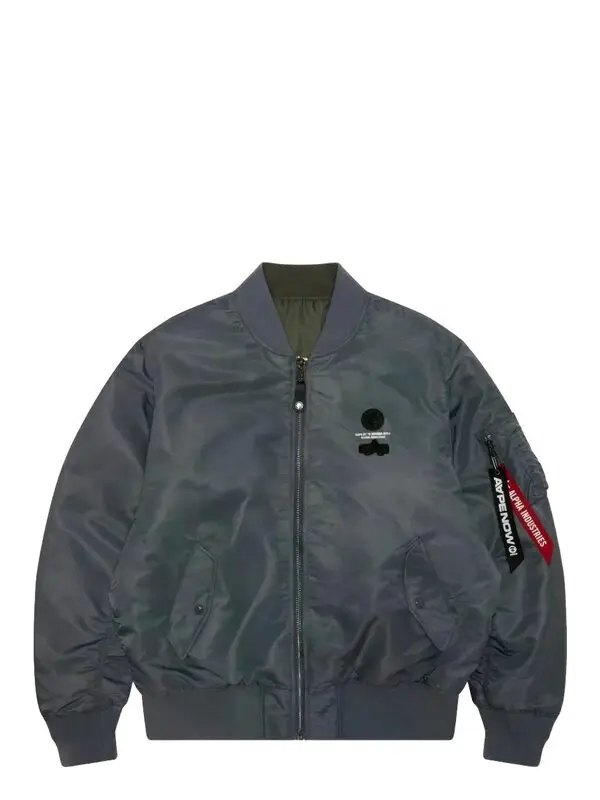 AAPE BY *A BATHING APE X Alpha Embroidery Bomber Jacket - Grey