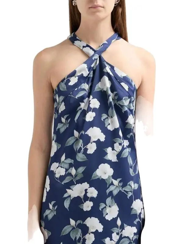 SACHIN BABI Laurant Floral Print Halterneck Gown - Indigo Gar