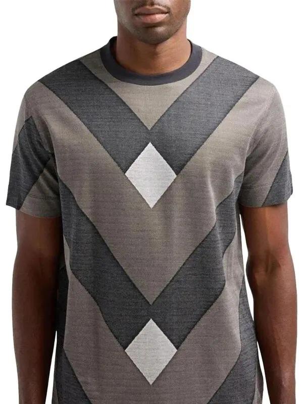 Emporio Armani Apos;s Geometric-print Jersey Crewneck T-shirt - Multi