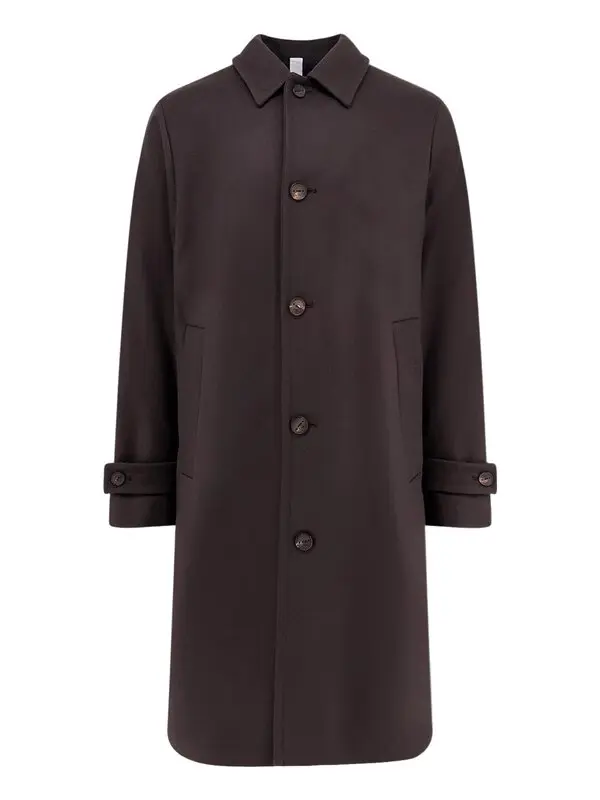 HEVO Loconia Singlebreasted Wool Blend Coat - Brown
