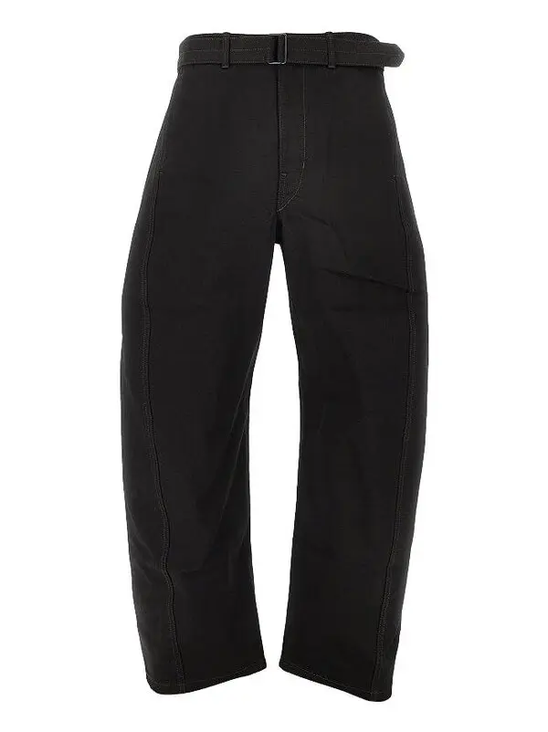 LEMAIRE Twisted' Denim Pants With Belt - Black