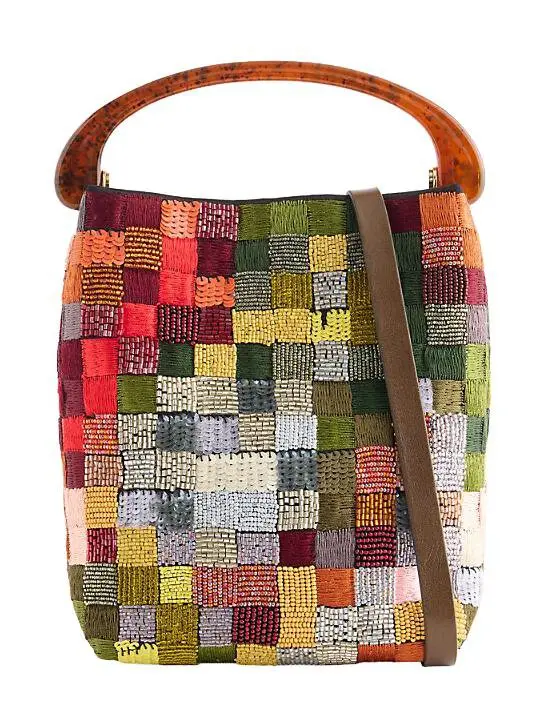 Dries Van Noten Micro Crispino Embellished Satin Handbag - Multi