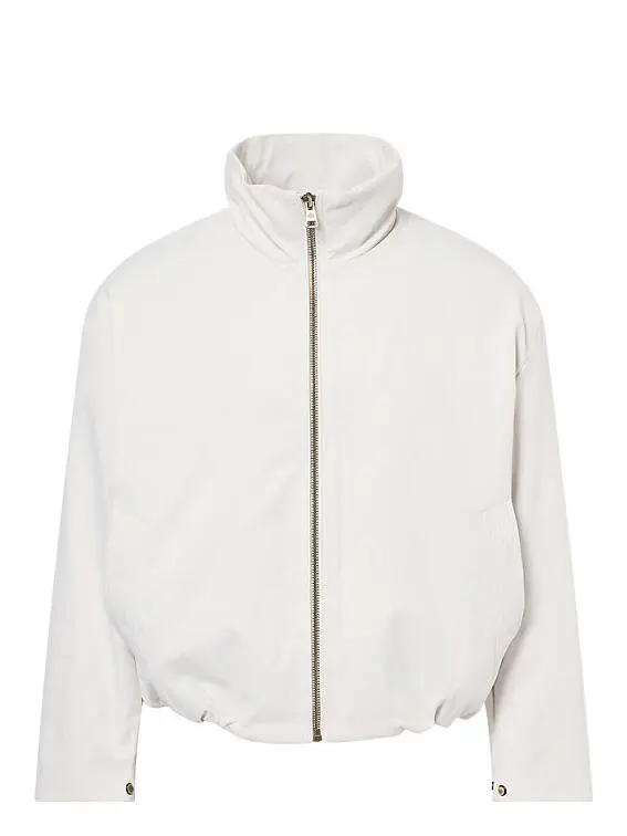 THE COUTURE CLUB Funnel Woven Harrington Jacket - Stone