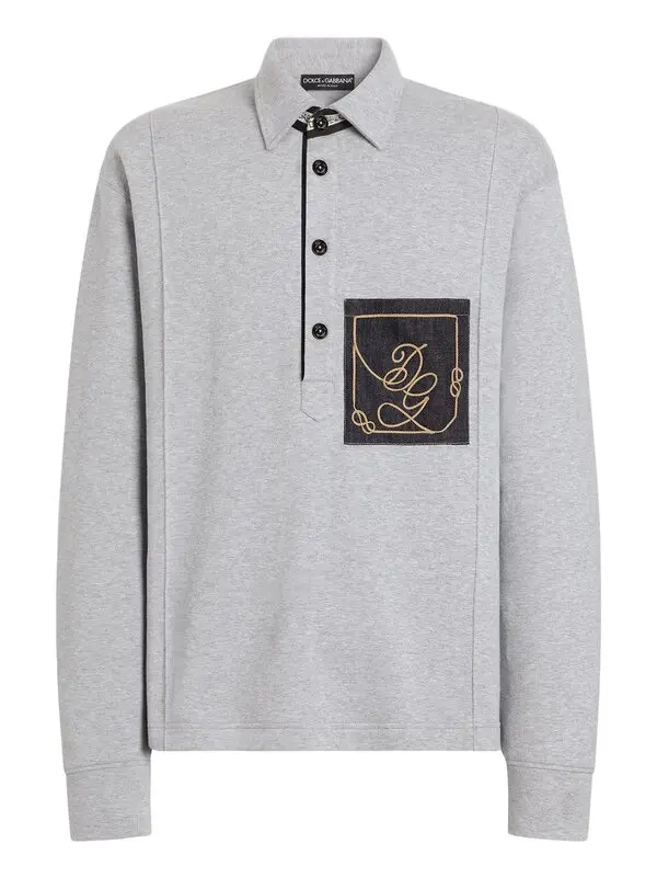 Dolce & Gabbana Melange Cotton Sweatshirt - Grey