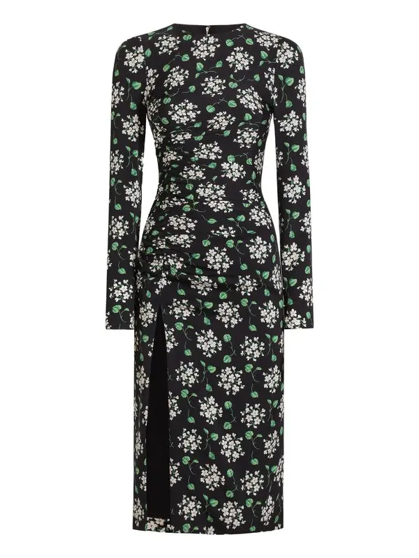 Dolce & Gabbana Geranium Bouquets-print Charmeuse Dress - Multicolor