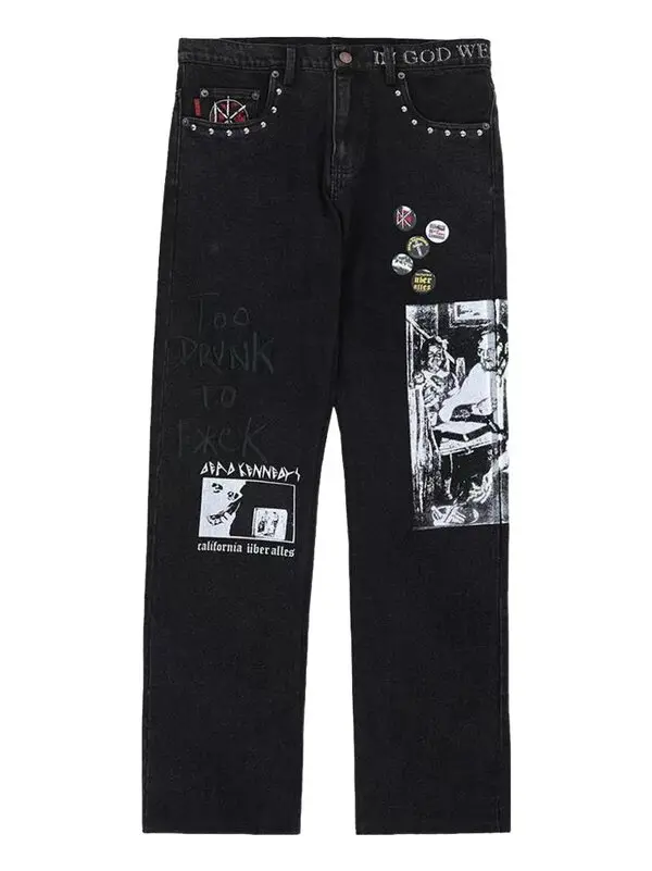 PLEASURES Diy Straight-leg Jeans - Black