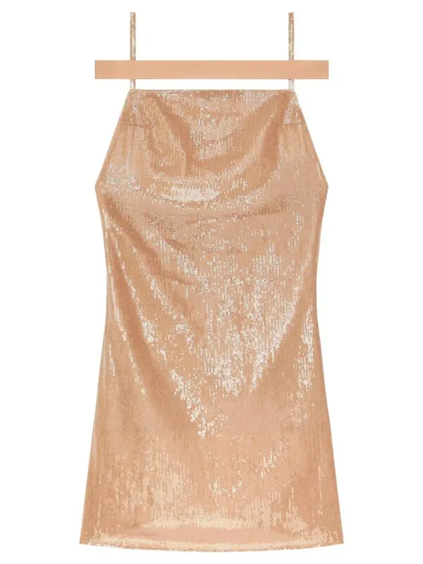 COURREGES Sequin-embellished Strap Mini Dress - Dune