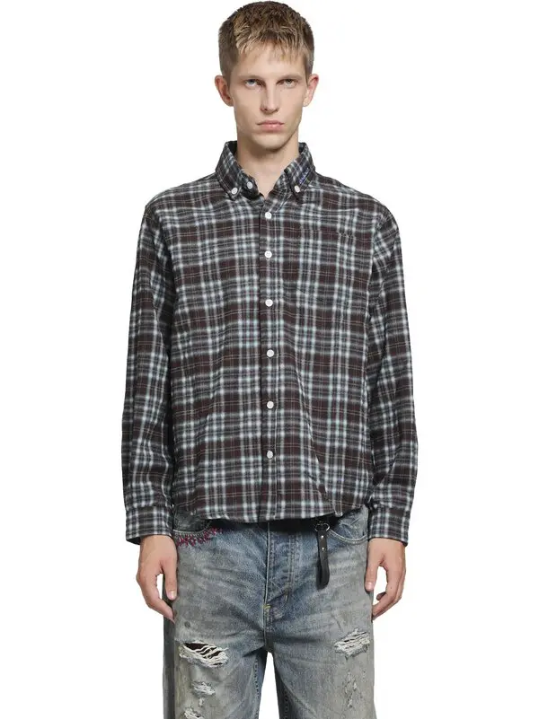 DAGGER Micro Check Flannel Shirt - Brown
