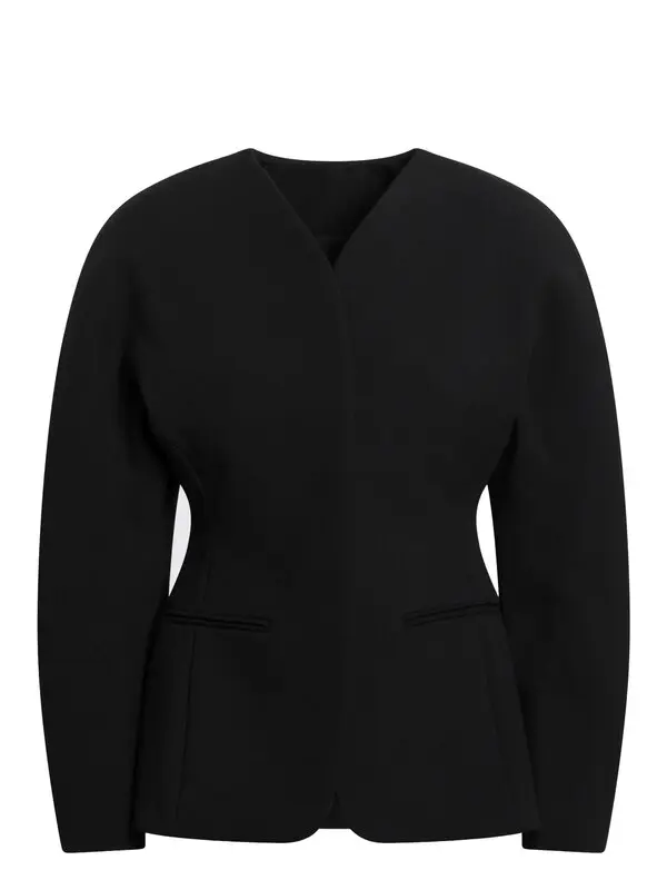 Jacquemus Ovalo Jacket In Viscose Blend - Black
