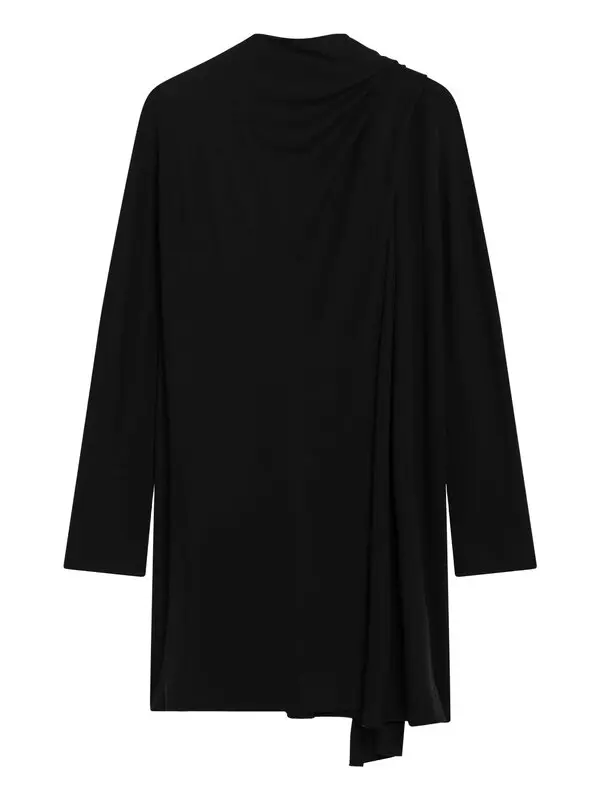 TOTEME Asymmetrical Scarf-style Jersey Dress - Black