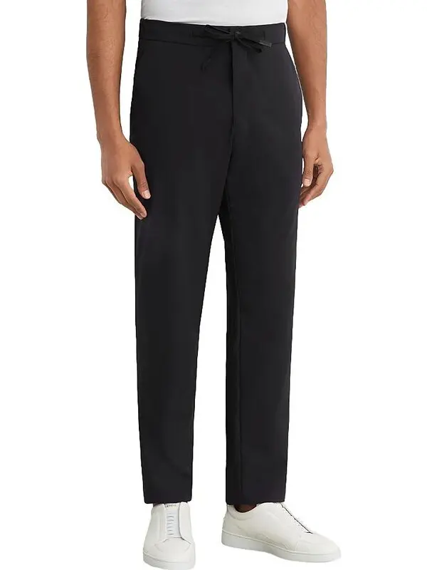 REISS Rider Tech Jersey Drawstring Pants - Navy