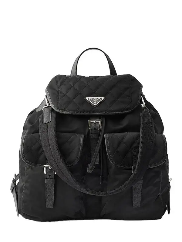 Prada Re-nylon And Leather Backpack - Black