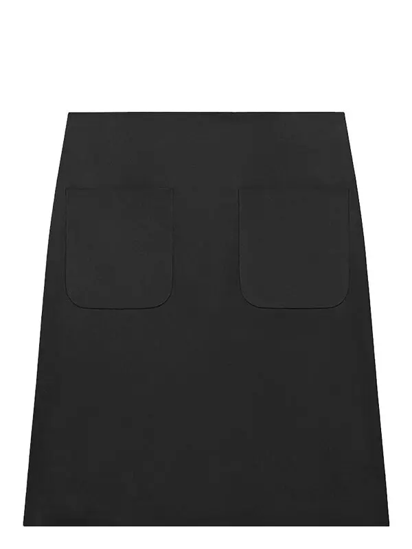 COURREGES Satin Two Pocket Pencil Skirt - Black