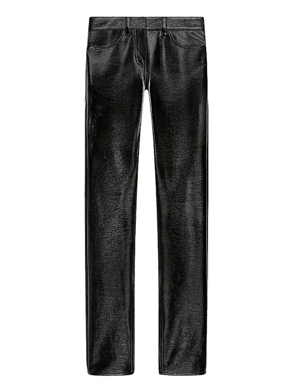 COURREGES Vinyl Cotton Blend Straight Pants - Black