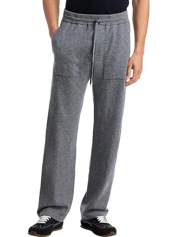 Vince Wool & Cashmere Drawstring Pocket Track Pants - Medium Heather Grey