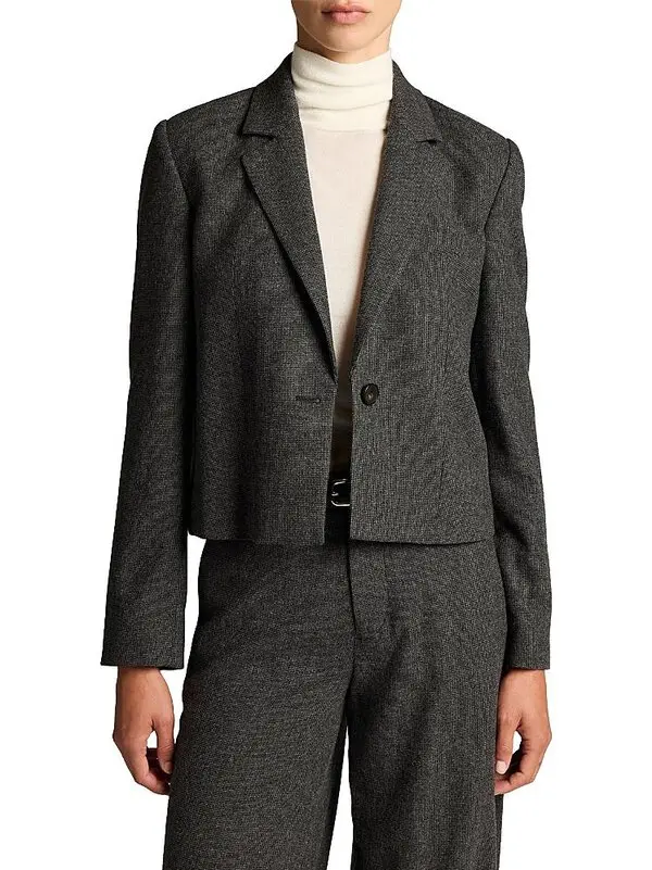 Vince Printed Cropped Blazer - Grey Combo