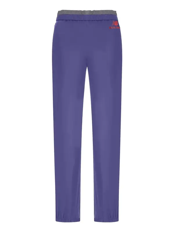 MIU MIU X NEW BALANCE Technical Poplin Jogger Trousers With Zip Pockets & Side Hem Slits - Blue