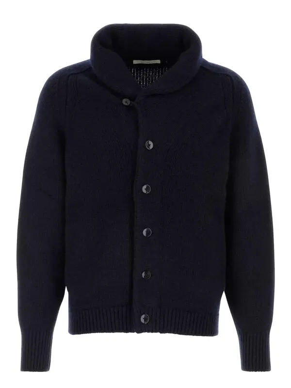 UMIT BENAN Dark Cashmere Blend Montana Cardigan - Blue
