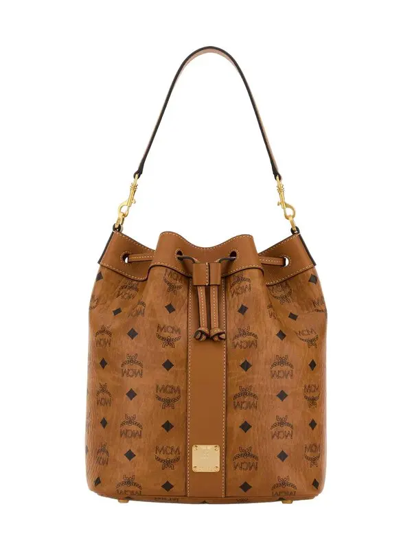 Mcm Canvas Dessau Bucket Handbag, 24 Cm X 28 Cm X 13 Cm - Printed