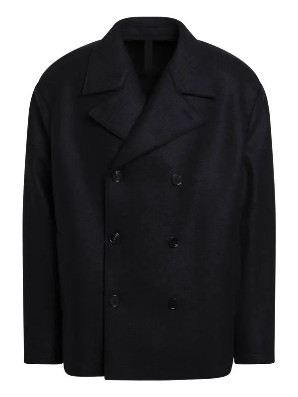 Harris Wharf London Short Double-breasted Wool Coat - Blue