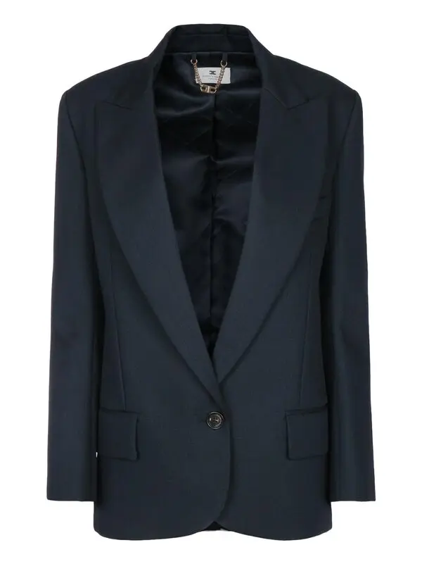 Elisabetta Franchi Single-breasted Blazer Jacket - Nero