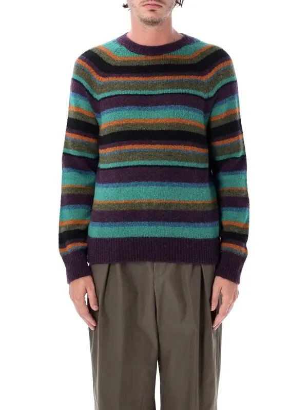 Dries Van Noten Striped Crewneck Sweater - Purple