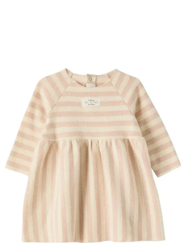TEDDY & MINOU Striped Cotton-blend Mini Dress - Pink