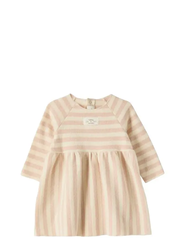 TEDDY & MINOU Striped Cotton-blend Mini Dress - Pink