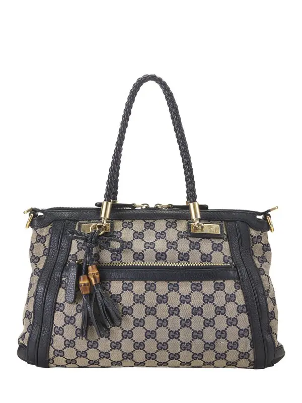 Gucci Navy Original Gg Bella Zip Tote - Blue