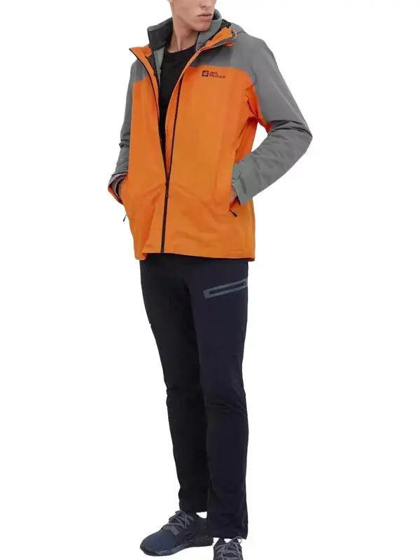 JACK WOLFSKIN Taubenberg Colour-block Hooded Jacket - Orange