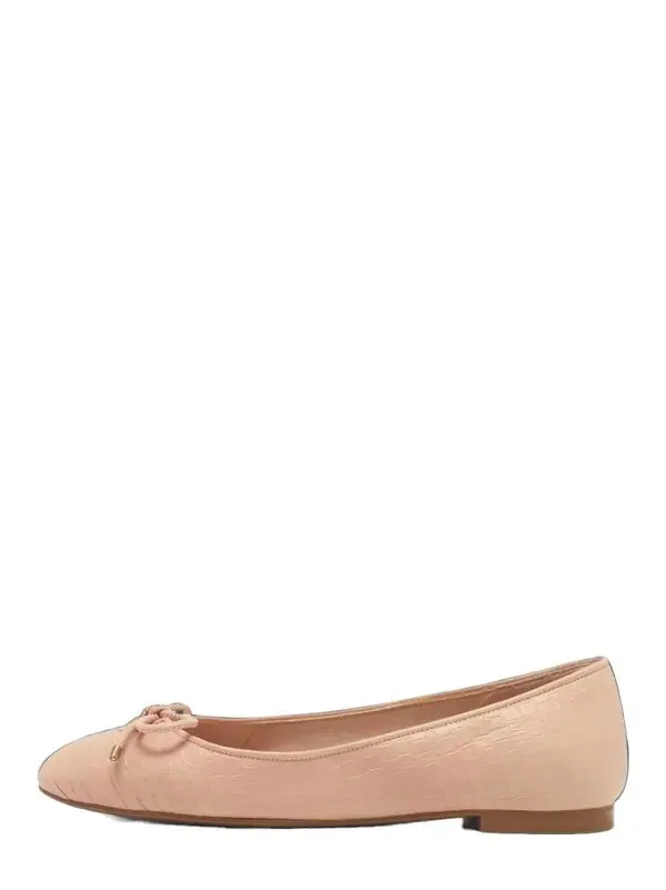 STUART WEITZMAN Crocodile-embossed Ballet Flats - Neutrals