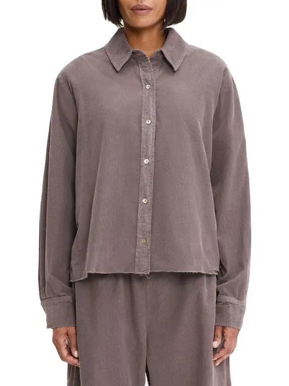 Michael Stars Callan Button Down Corduroy Shirt - Thunder
