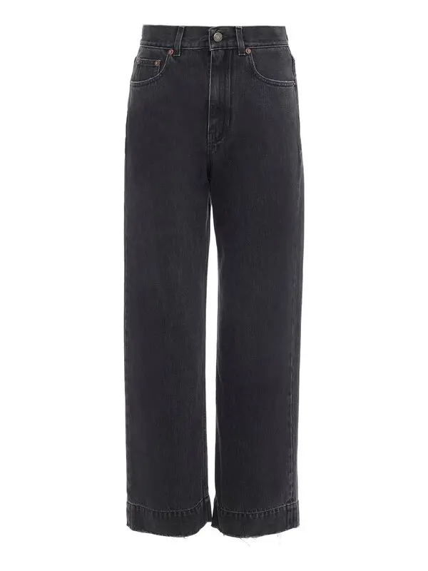 Chloé High-rise Cropped Jeans In Denim - Asphalt Black