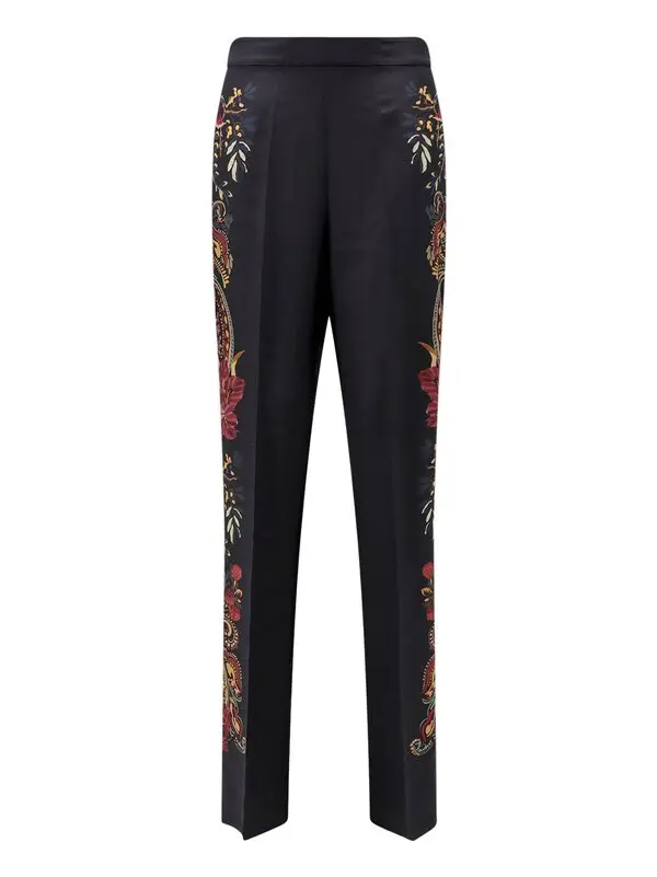 Etro Silk Trousers With Paisley Pattern - Multicolor