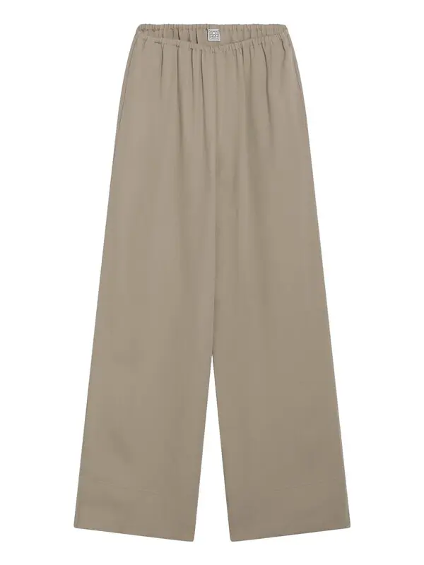 TOTEME Viscose Trousers With Draped Rock Detail - Beige